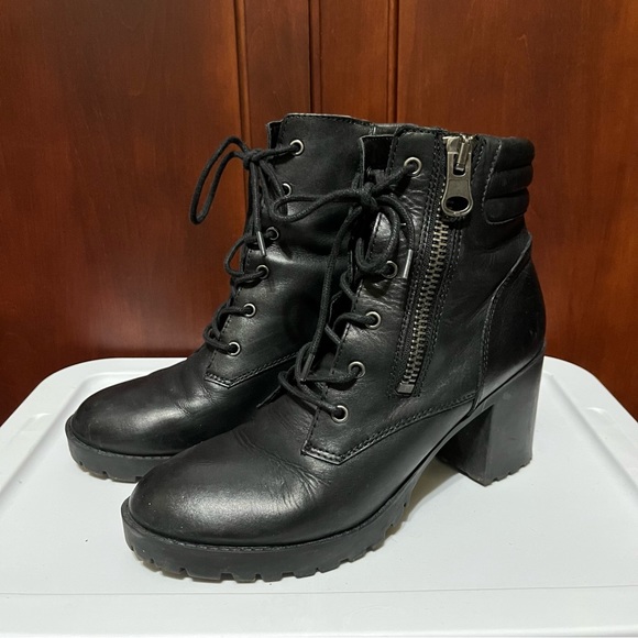 Steve Madden | Shoes | Steve Madden Leather Lace Up Heeled Boots | Poshmark